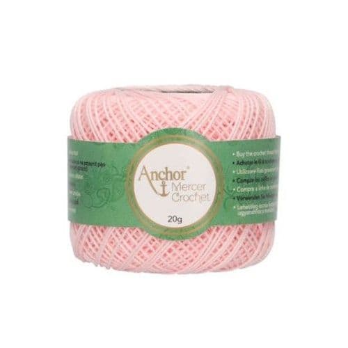 Anchor Mercer No 40 Crochet Cotton 48 Pale Pink 20g