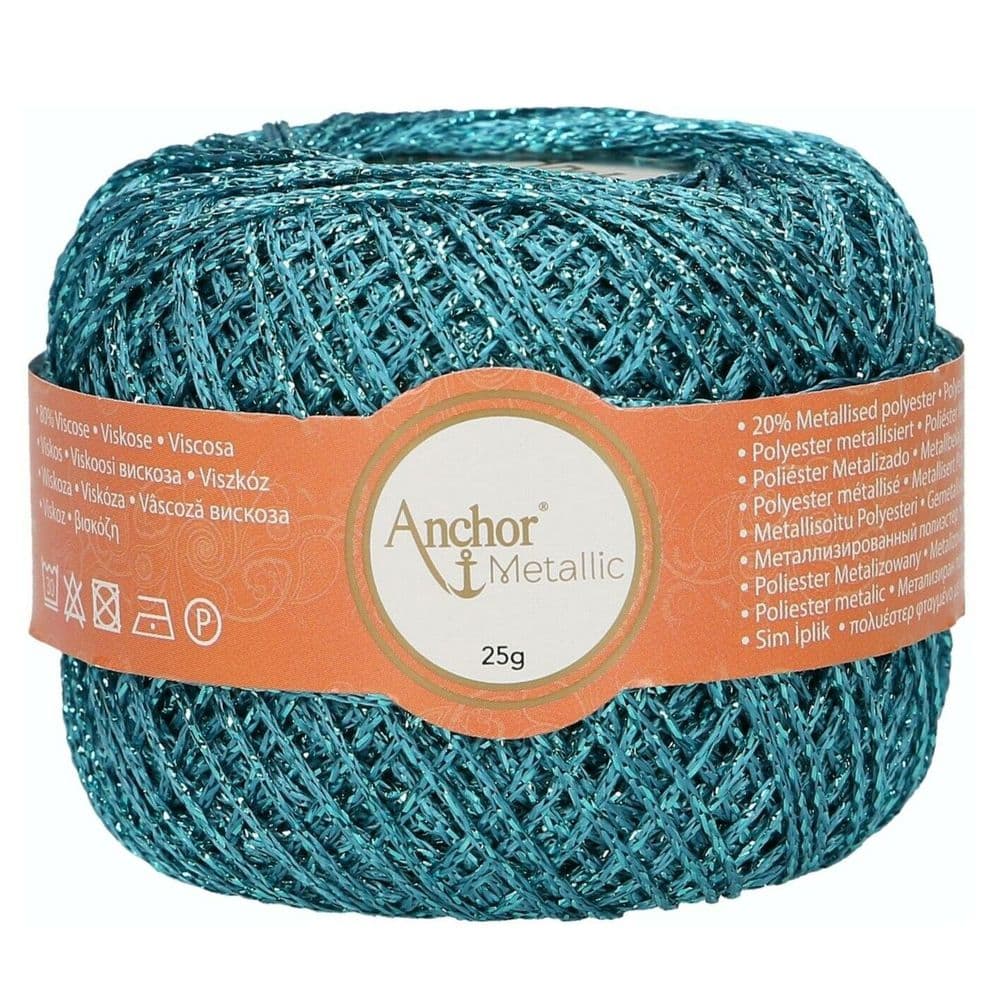 Anchor Metallic Crochet No 5 Thread 312 Turquoise