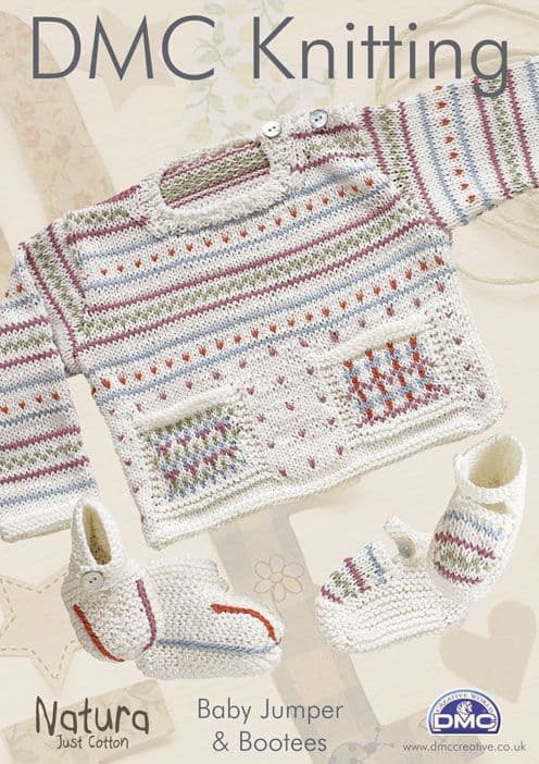 DMC Baby Jumper and Bootees Knitting Pattern 15014L/2 REDUCED