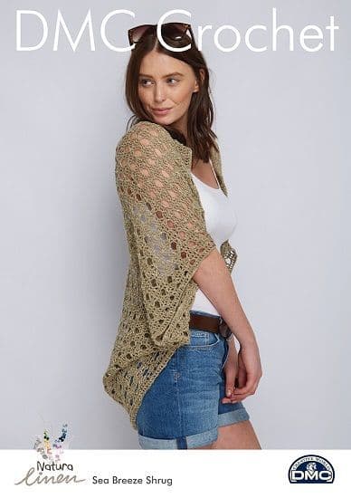 DMC Natura Linen Sea Breeze Shrug Crochet Pattern