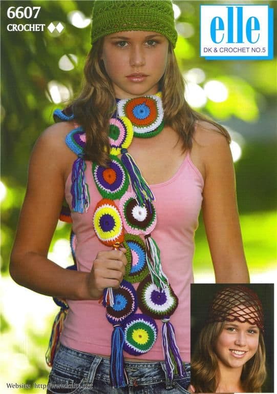 Elle Hats & Scarf Crochet Pattern 6607