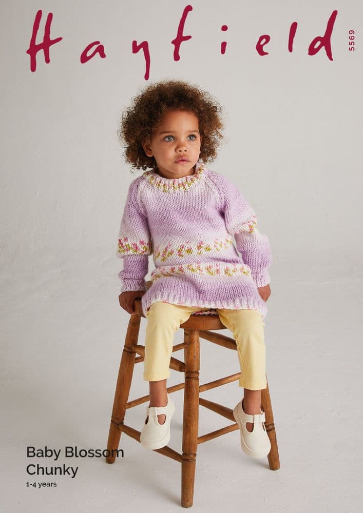 Hayfield Baby Blossom Chunky 5569 Dress Knitting Pattern