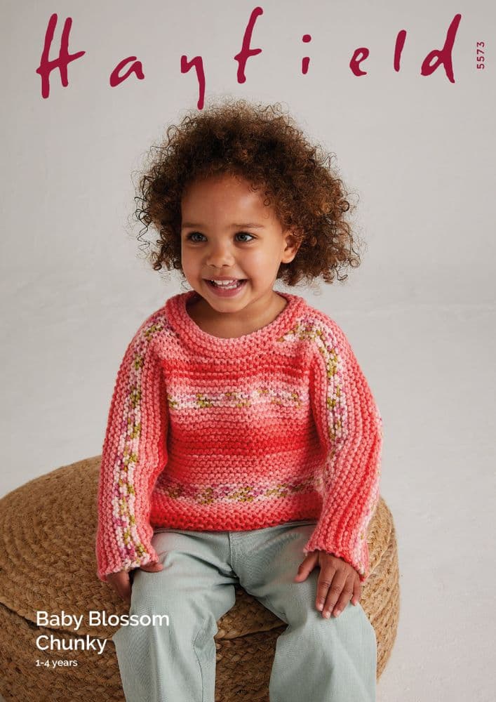 Hayfield Baby Blossom Chunky 5573 Sweater Knitting Pattern