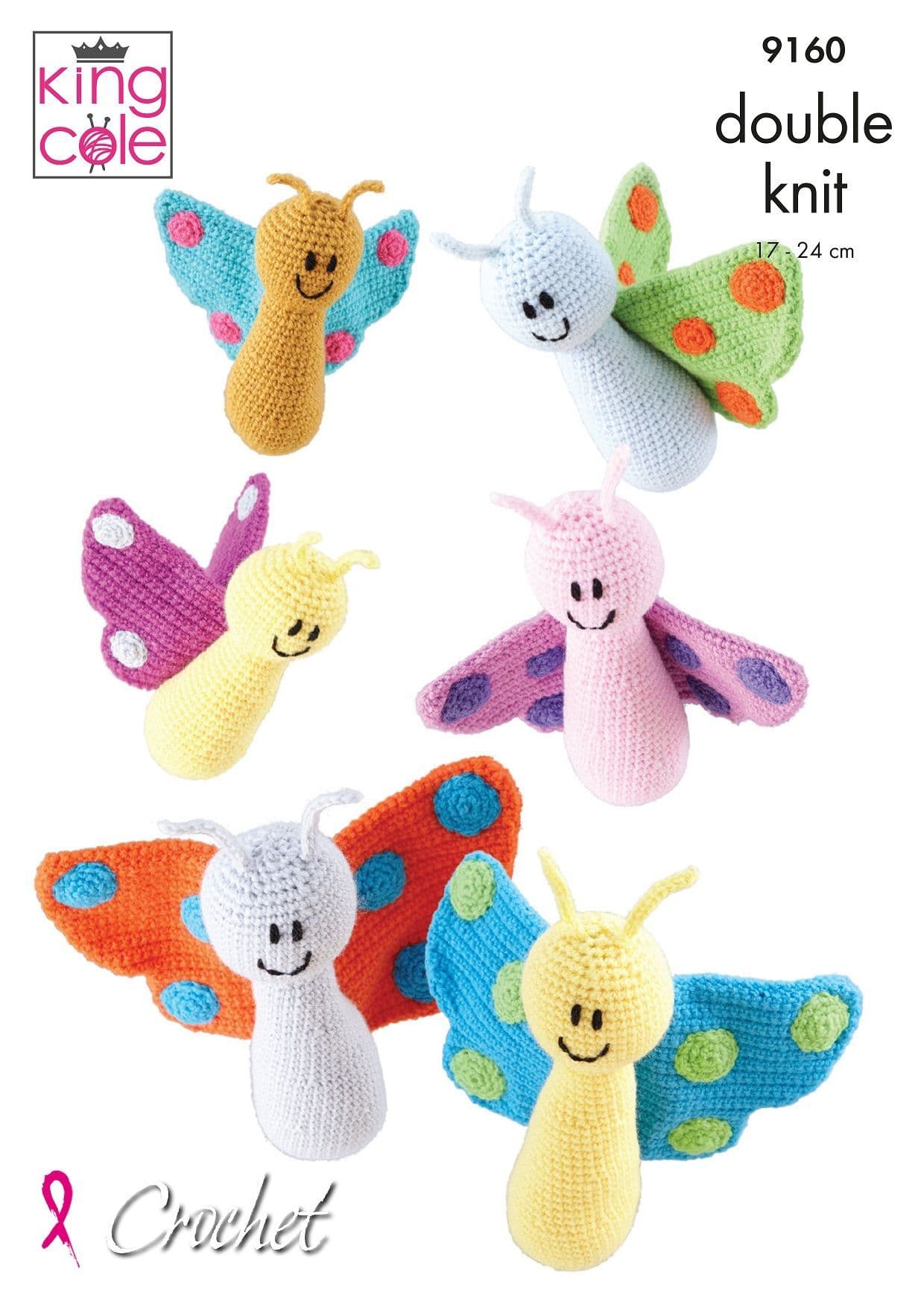 King Cole Amigurumi Butterflies Crochet Pattern 9160
