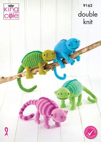 King Cole Chameleons Toy Knitting Pattern 9162