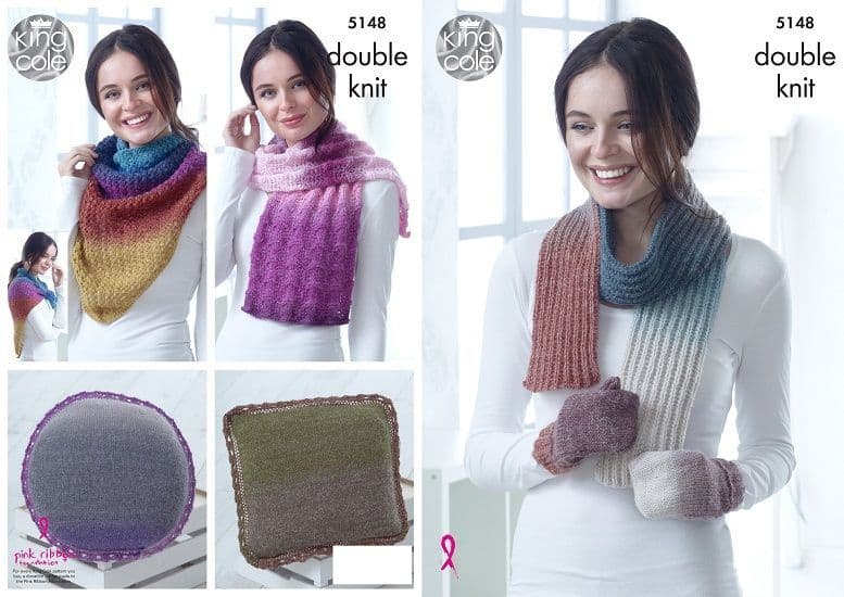 King Cole Curiosity DK Accessories Cushions Knitting Pattern 5148