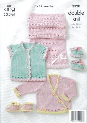 King Cole GIRLS OWN Baby Bamboo/Cotton DK Knitting Pattern 3320