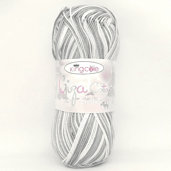 King Cole Giza Cotton Sorbet 4ply 2481 Silver-Grey DISCONTINUED