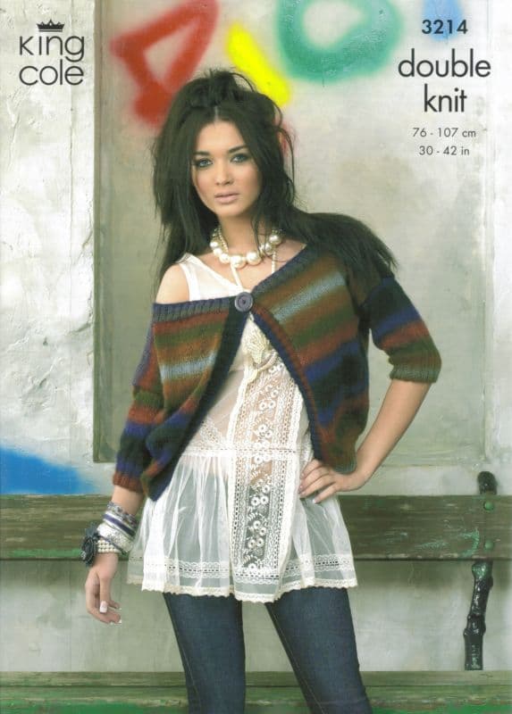 King Cole Riot Cardigan Top Knitting Pattern 3214