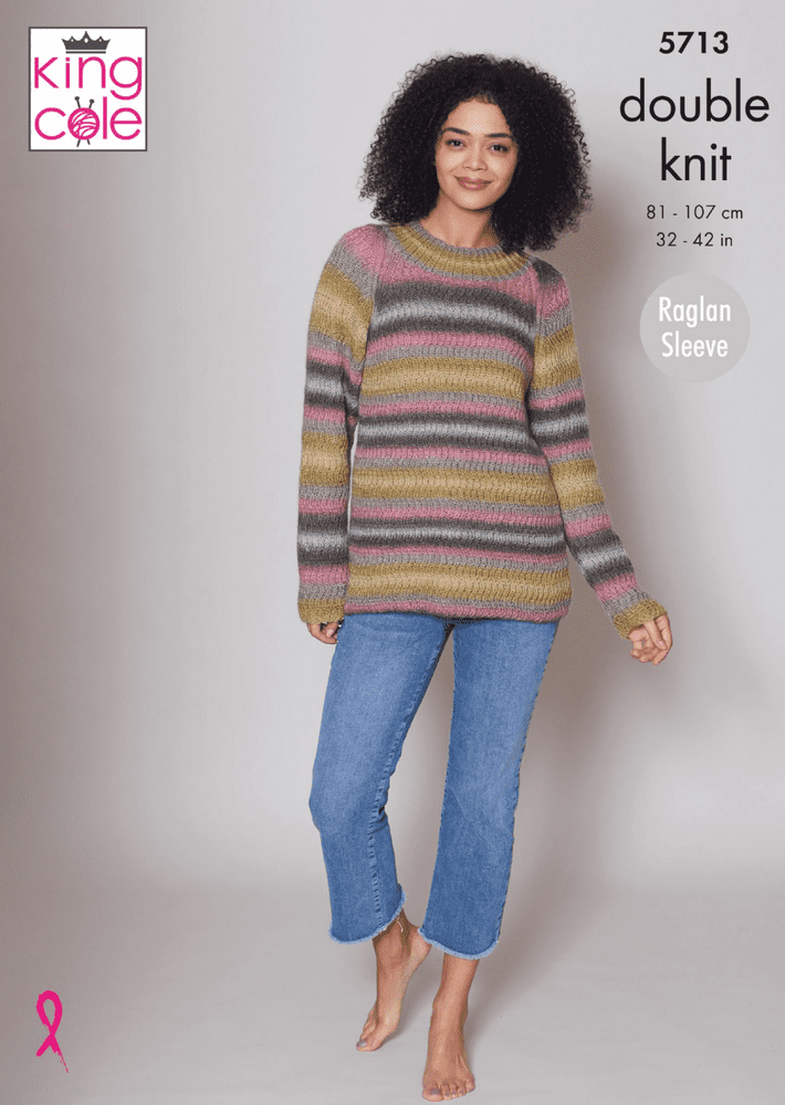 King Cole Riot DK Sweater Cardigan Knitting Pattern 5713