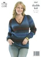King Cole Riot Sweater Cardigan Knitting Pattern 3267