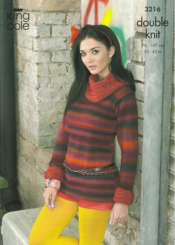 King Cole Riot Sweater Leg Warmers Snood Knitting Pattern 3216