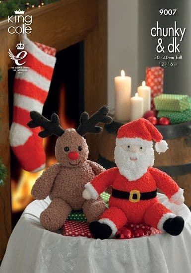 King Cole Santa Rudolph Toys and Stocking Knitting Pattern 9007
