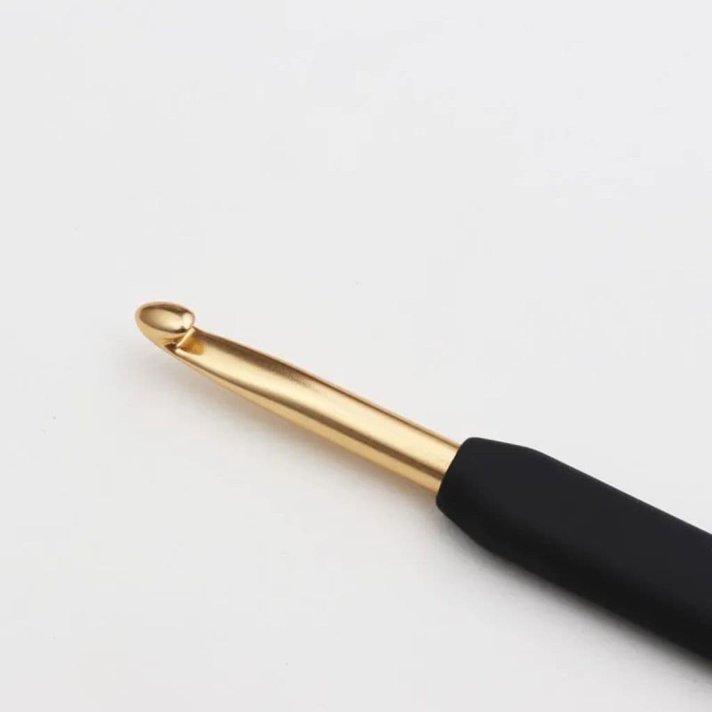 KnitPro Soft Grip Aluminium Crochet Hook - Gold - 3 75mm