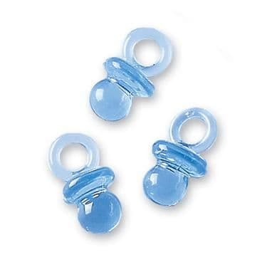 Mini Plastic Decorative Dummy Pacifiers BLUE 20mm
