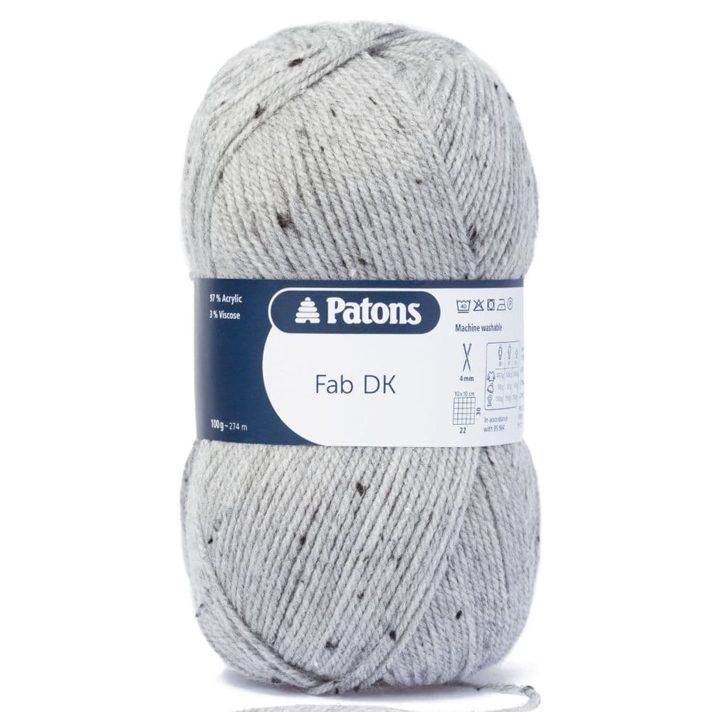 Patons Fab DK Yarn 8376 Light Grey Tweed