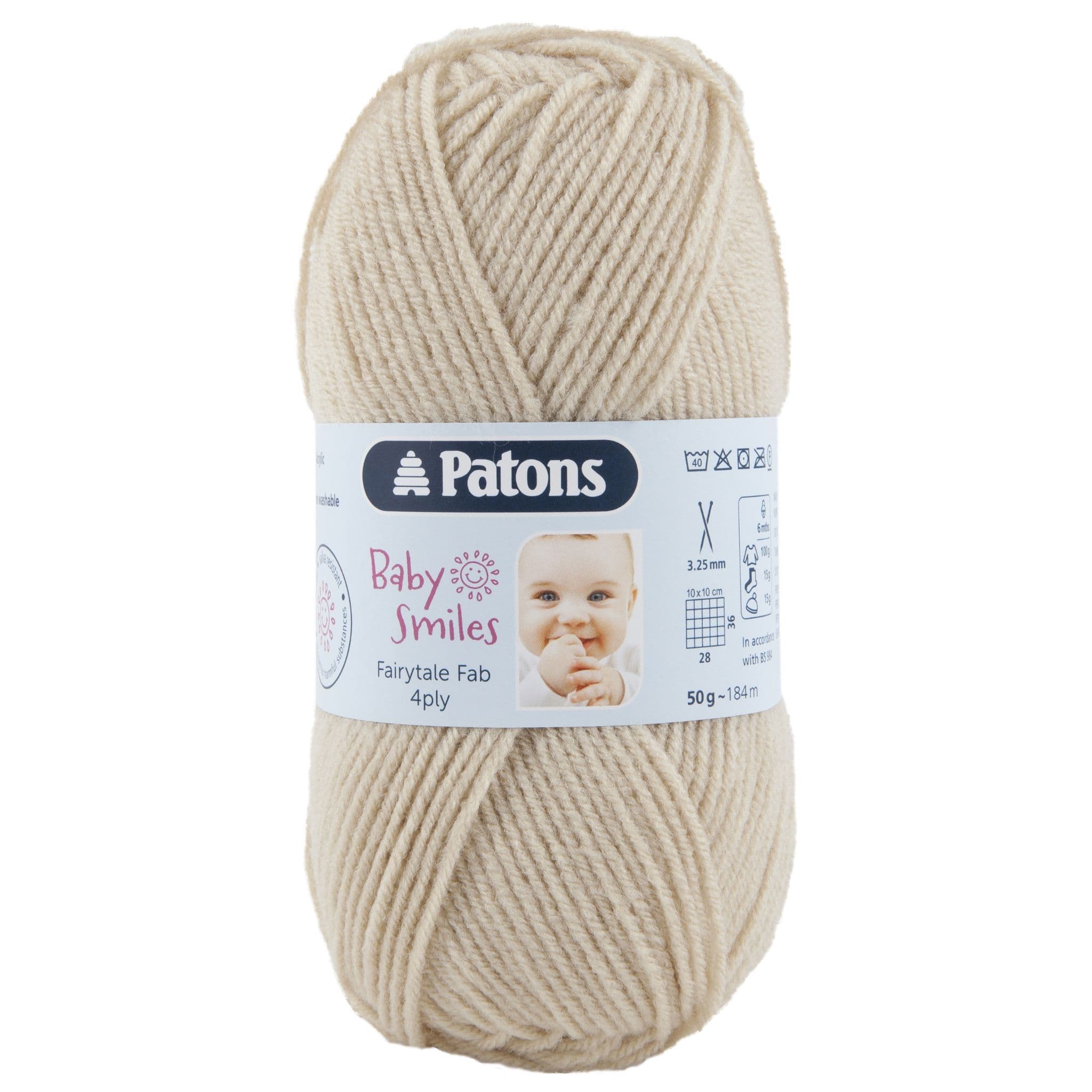 Patons Fairytale Fab 4ply 01005 Beige Baby Yarn