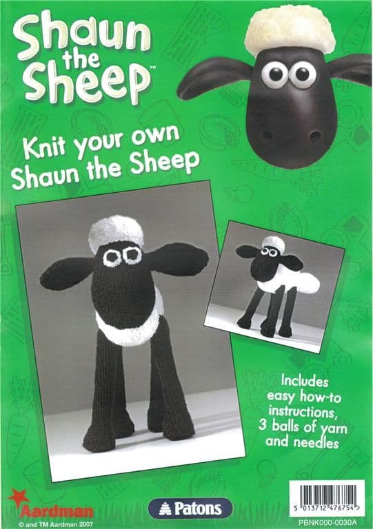 Patons SHAUN the SHEEP Knitting Kit - Pattern Yarn & Needles