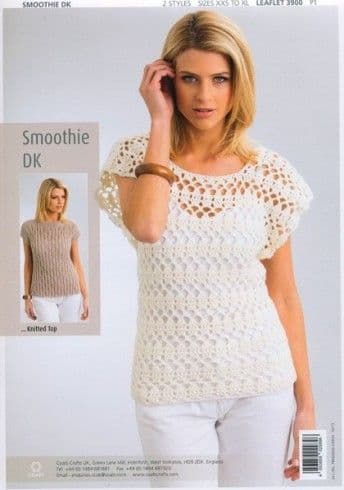 Patons Summer Tops Smoothie DK Knitting Crochet Pattern 3900