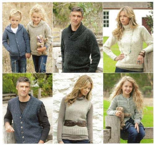 Patons Wool Blend Aran Family Knitting Pattern Book 3737
