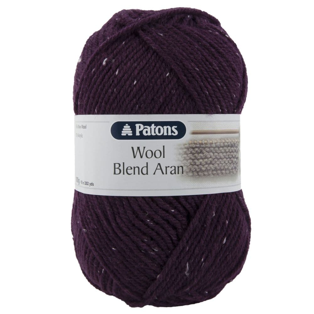 Patons Wool Blend Aran Yarn 30 Burgundy Tweed