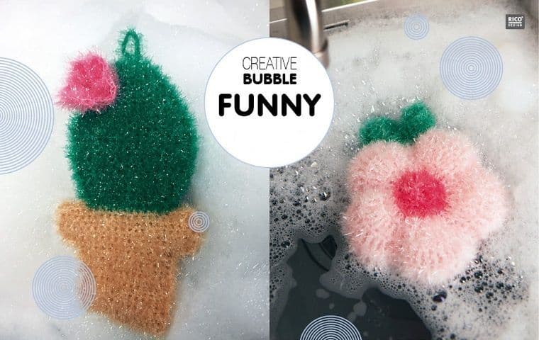 Rico Bubble Cactus and Hibiscus Scrubby Crochet Pattern 601 REDUCED