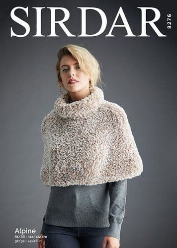 Sirdar Alpine Shoulder Cape Knitting Pattern 8276