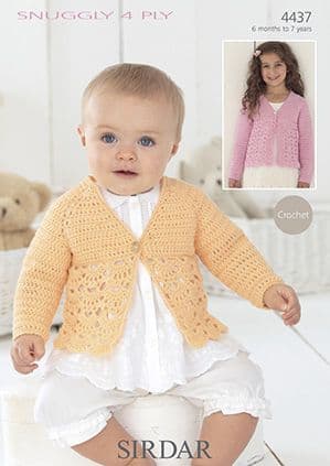 Sirdar Cardigan Baby Child 4ply Crochet Pattern 4437