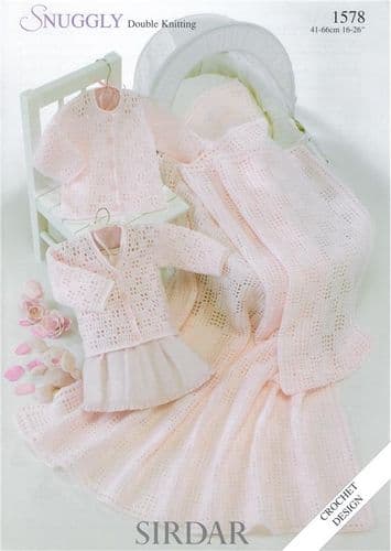 Sirdar Cardigans & Shawl Baby Crochet Pattern 1578