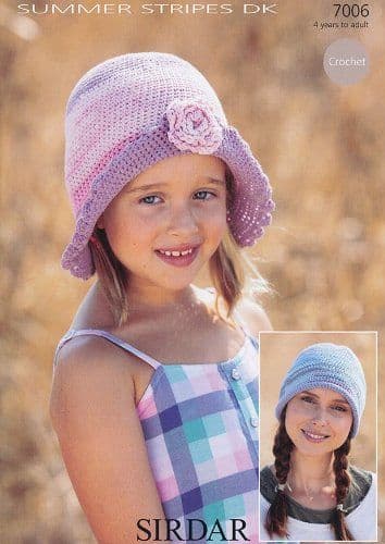 Sirdar Crochet Hats DK Pattern 7006