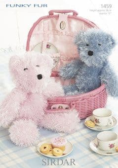 Sirdar Funky Fur Teddy Bear Knitting Pattern 1459