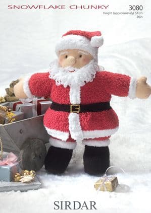 Sirdar Snowflake Chunky SANTA Father Christmas Toy Knitting Pattern 3080