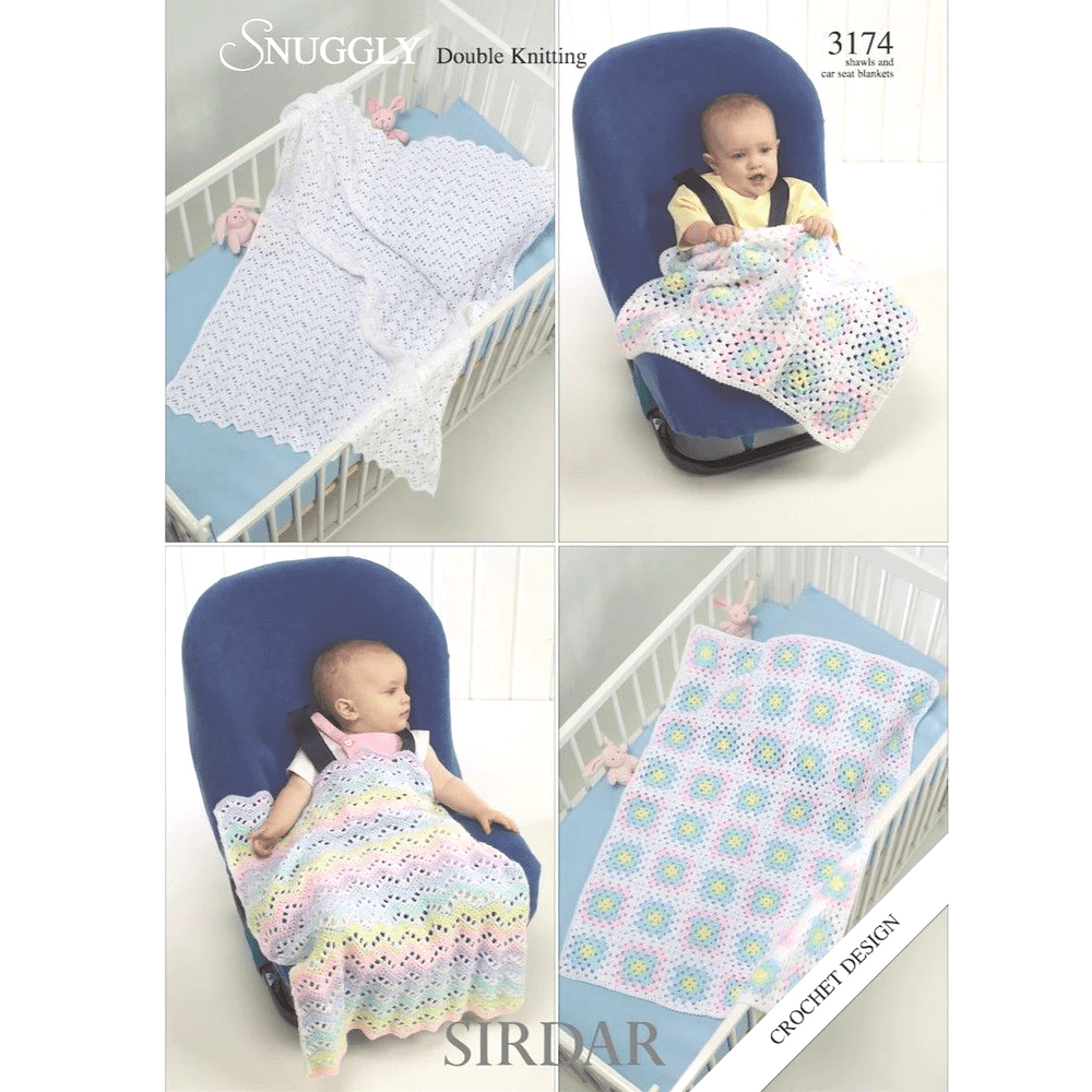 Sirdar Snuggly DK 3174 Baby Blankets Shawls Crochet Pattern REDUCED