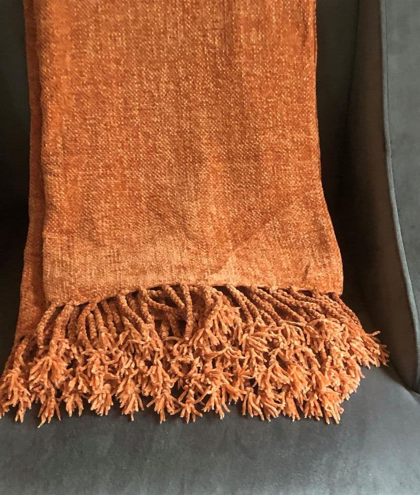 Alan Symonds Luxury Large Plain Acrylic Throw - Cinnamon