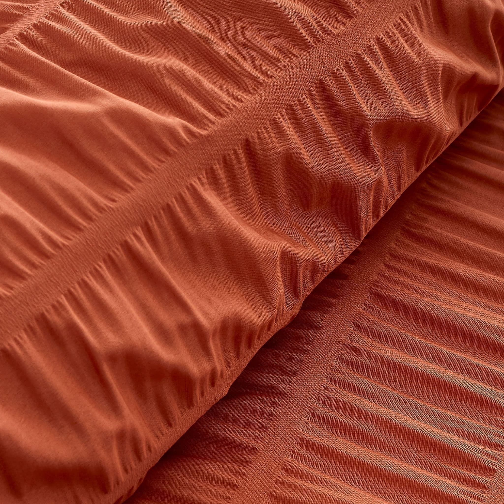 Catherine Lansfield Seersucker Terracotta Duvet Cover Set