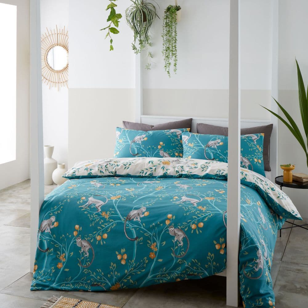 Catherine Lansfield Tropical Monkey Green Bedding Set