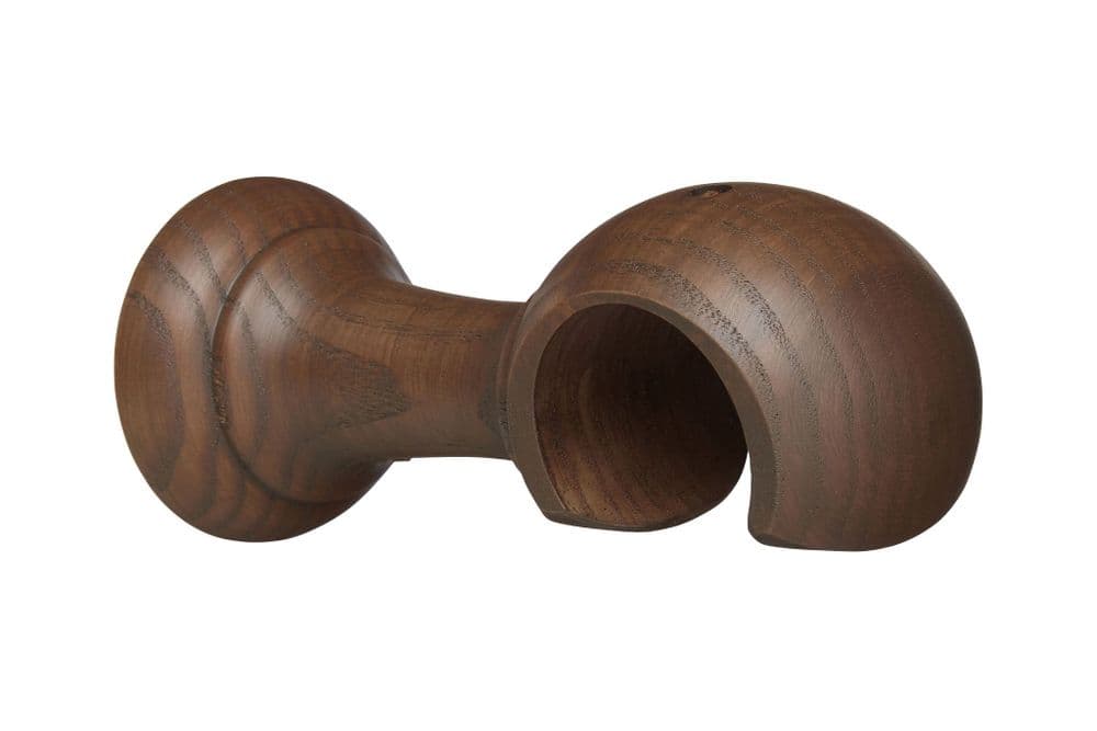 Hallis Eden 45mm Wooden Curtain Pole Clasp Bracket - Cocoa