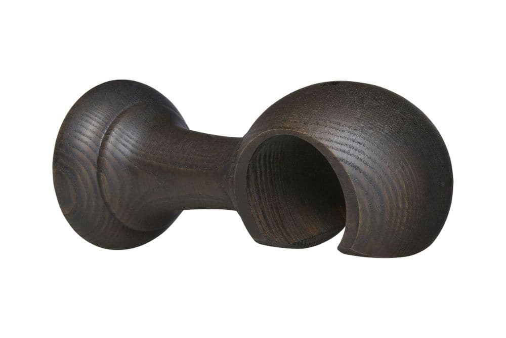Hallis Eden 45mm Wooden Curtain Pole Clasp Bracket - Umber