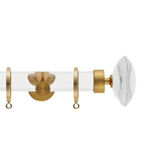 Hallis Ice Mineral 35mm Acrylic Curtain Pole - Satin Brass
