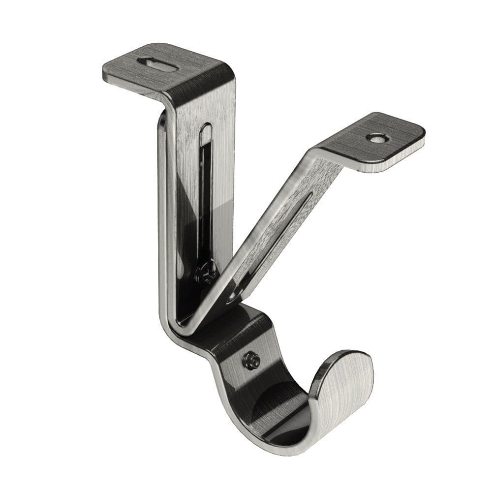 Integra Elements 28mm Top Fix Metal Curtain Pole Bracket - Satin Steel