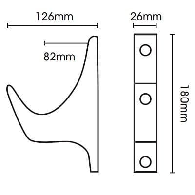 Modern Country 45mm Wooden Curtain Pole Architrave Bracket - Brushed Ivory
