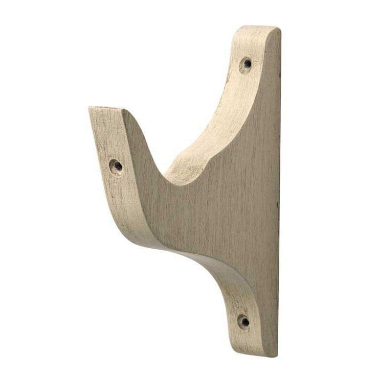 Wooden Curtain Brackets 28mm Wood Curtain Rod Set Mid Brown