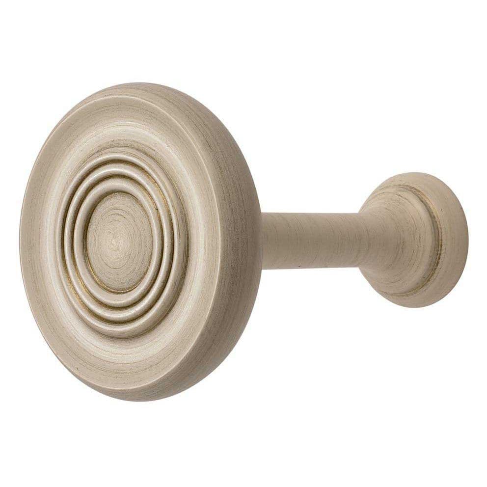 Modern Country Wooden Curtain Holdbacks Pair - Brushed Ivory