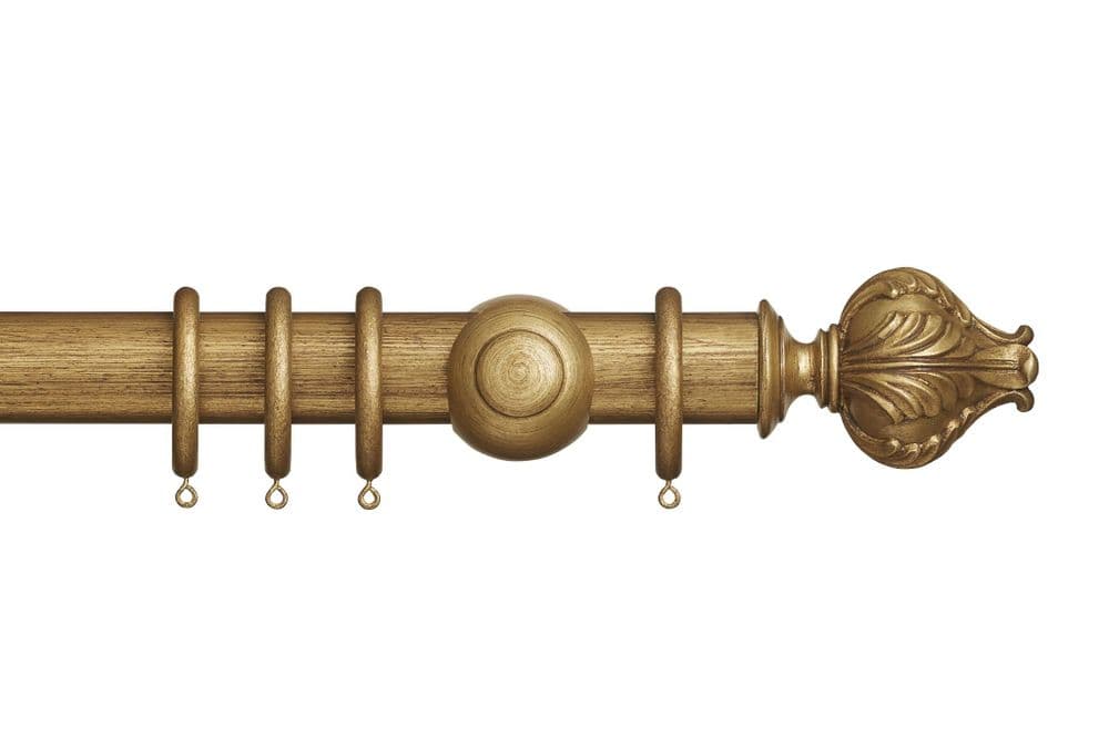 Museum Vienna 45mm Wooden Curtain Pole - Antique Gilt
