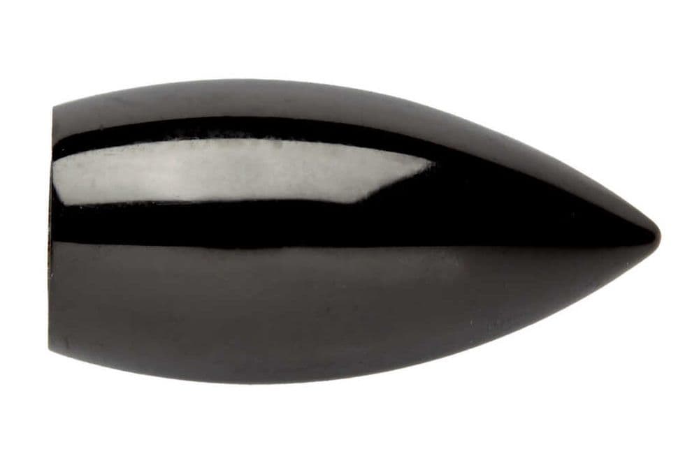 Neo 19mm Metal Curtain Pole Bullet Finials Pair - Black Nickel