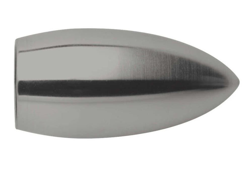 Neo 28mm Metal Curtain Pole Bullet Finials Pair - Stainless Steel