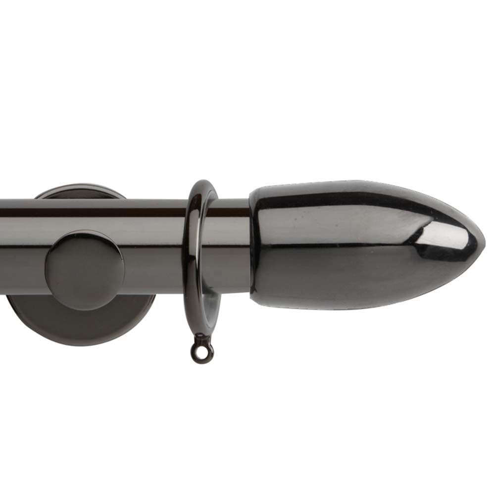 Neo 35mm Bullet Metal Curtain Pole - Black Nickel