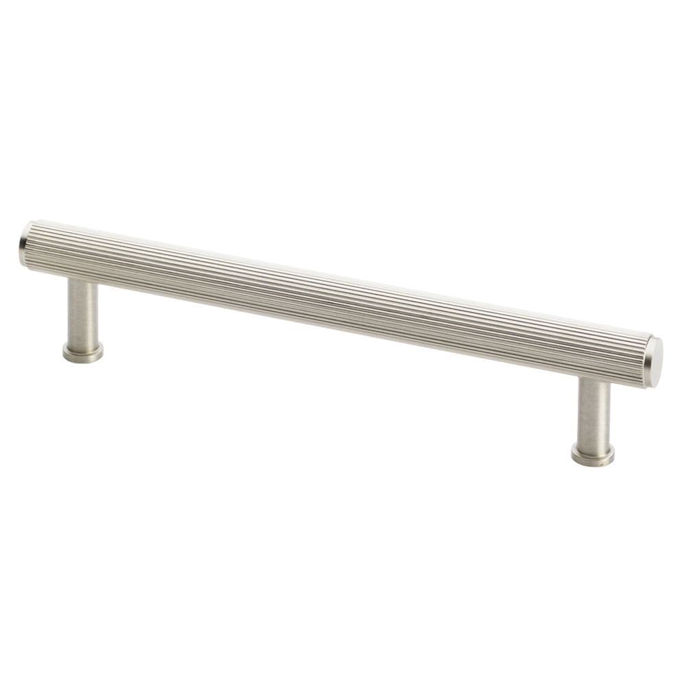 A&W Crispin Reeded Pull Handle in Satin Nickel