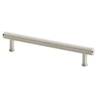 A&W Crispin Reeded Pull Handle in Satin Nickel