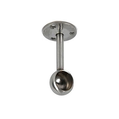 Brushed Stainless Steel End Support for Round Hanging Rail